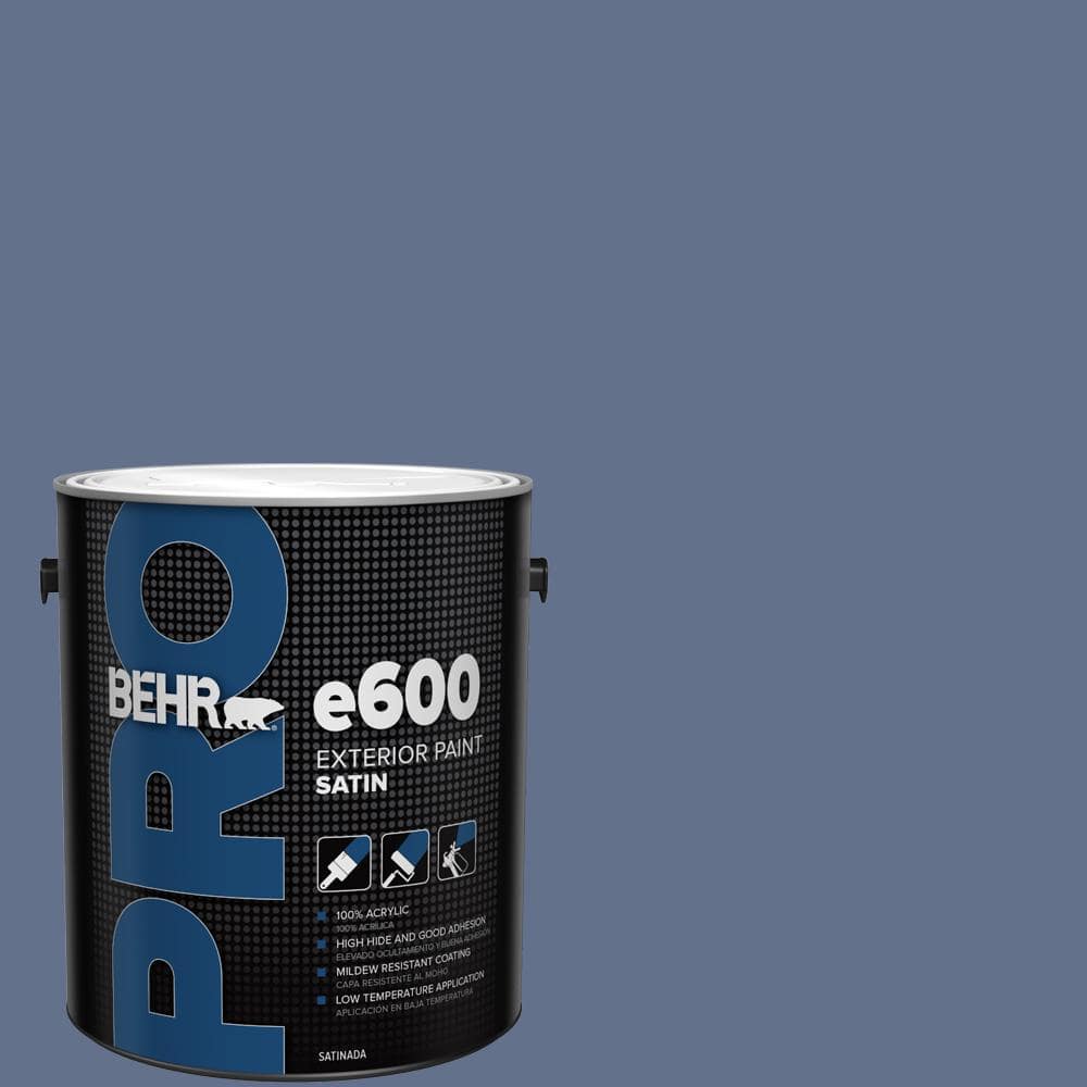 BEHR PRO 1 gal. #600F-6 Atlantic Blue Satin Exterior Paint PR64301 ...