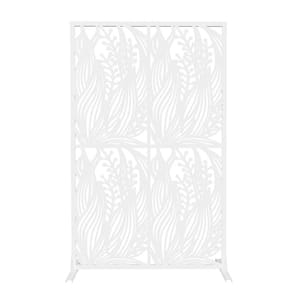 3.8 ft. x 6 ft. Privacy Fence Screen White Bird Metal Outdoor Indoor ...