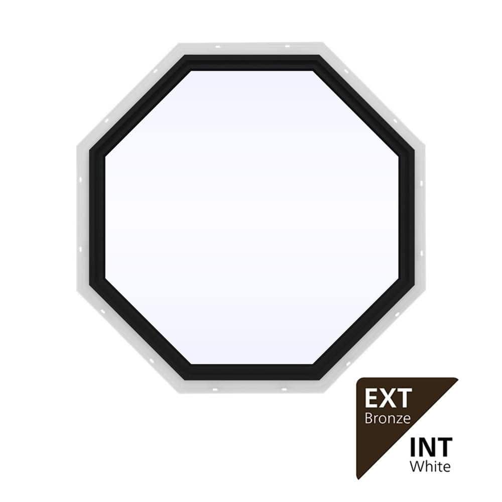 JELD-WEN 48 in. x 48 in. V-4500 Series Bronze Exterior/White Interior ...
