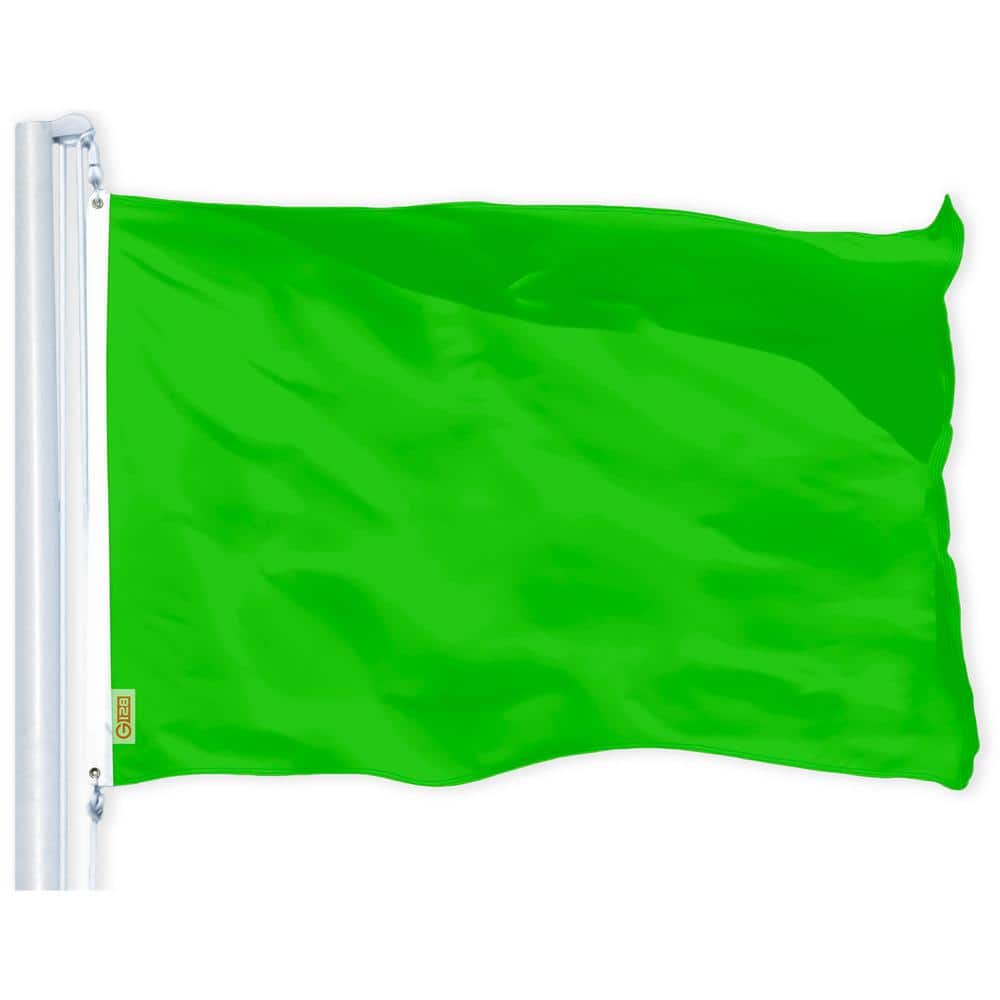 G128 2.5 ft. x 4 ft. Polyester Lime Green Printed Flag 150D BG 1PK FG ...