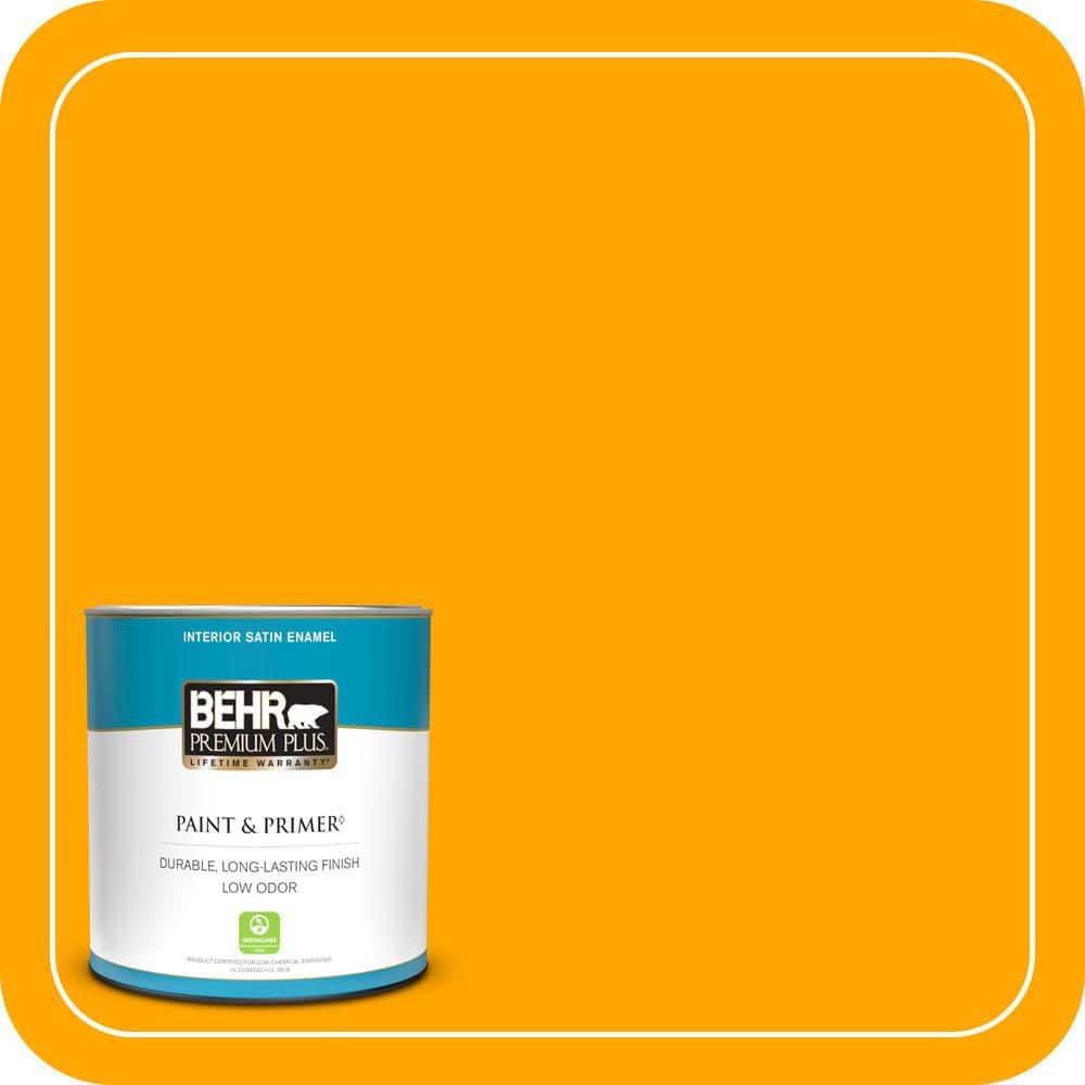 BEHR PREMIUM PLUS 1 qt. #S-G-330 Instant Delight Satin Enamel Low Odor ...