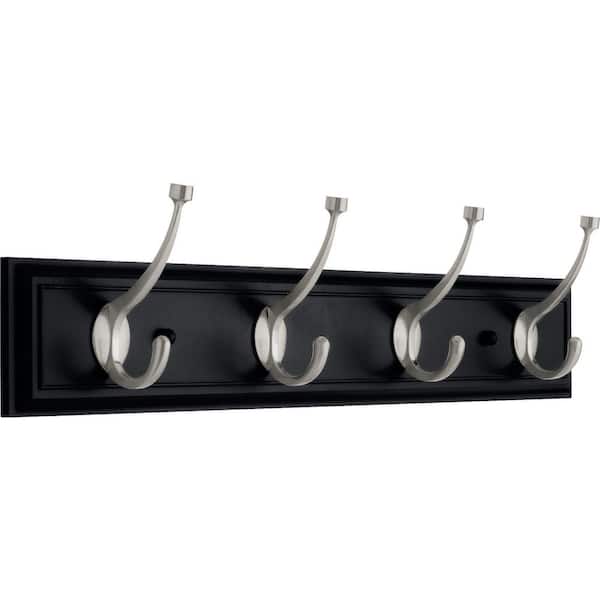 Liberty 27 in. Black and Satin Nickel Pilltop Deluxe Hook Rack R12984 ...