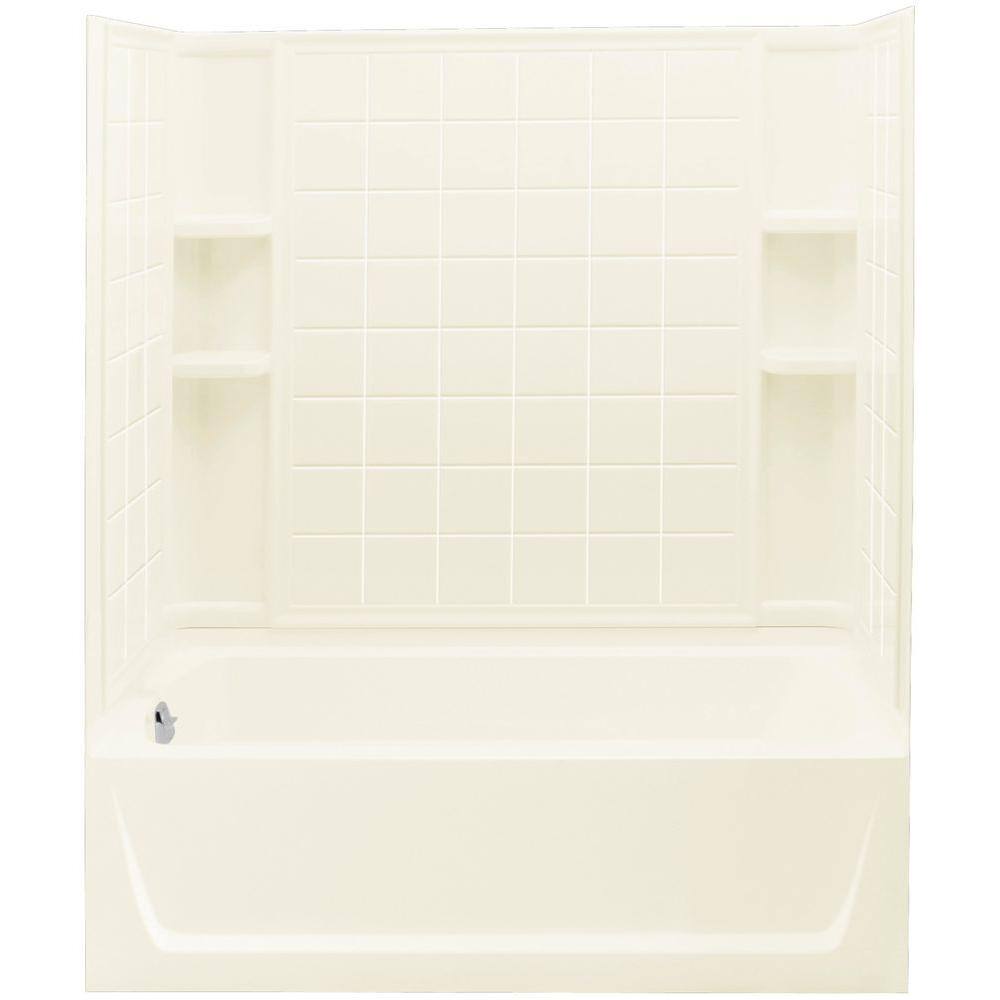 STERLING Ensemble 60 in. x 32 in. x 76 in. Standard Fit Bath and Shower ...