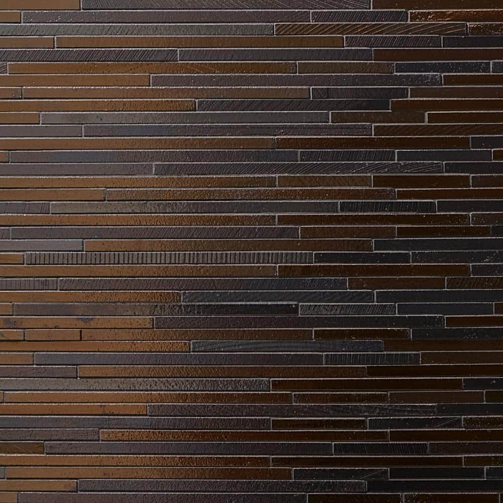 Ivy Hill Tile Deco Lava Bronze 19.68 in. x 9.84 in. Metallic Lava Stone ...