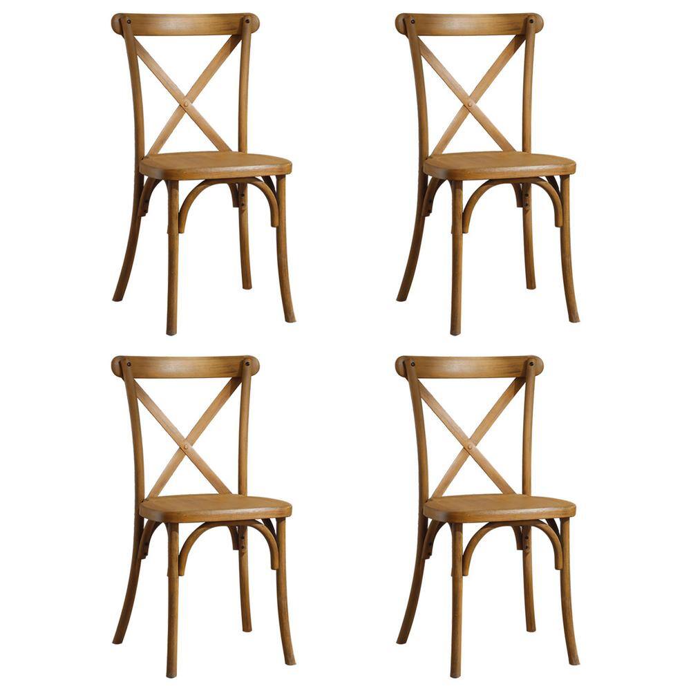 Zeus & Ruta Brown Outdoor Resin X-Back Chair Dining Chair, Retro ...
