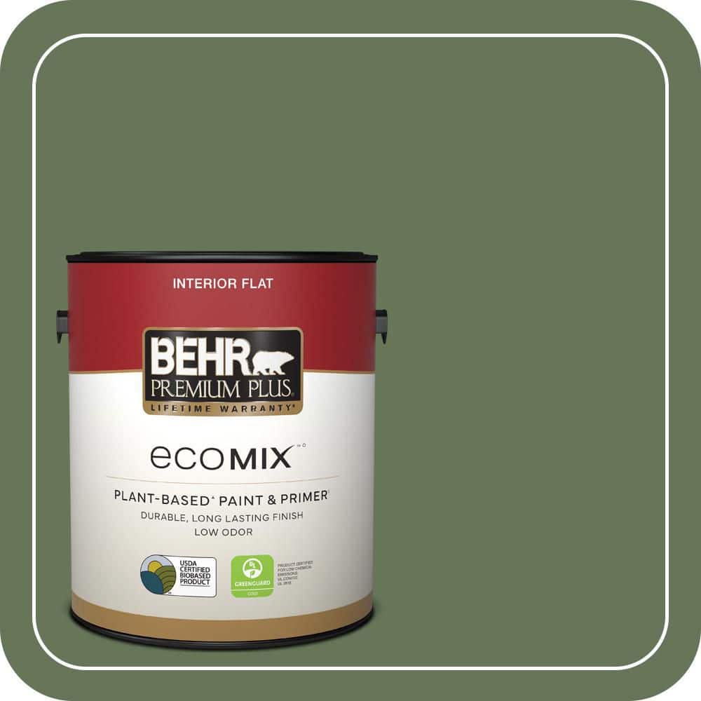 BEHR PREMIUM PLUS 1 gal. #PPU10-01 Scallion Flat EcoMix Plant-Based ...