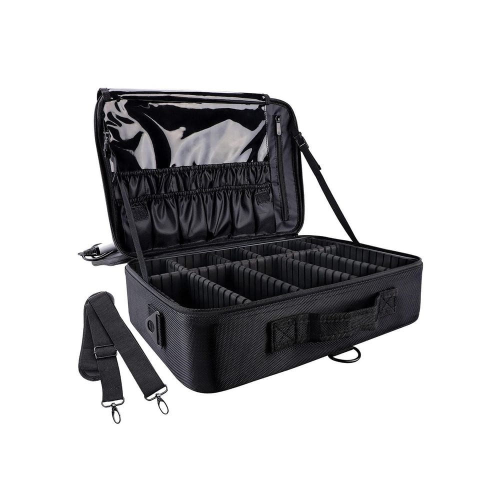 Lynzavix Black Large Capacity Travel Makeup Toletry Bag, Professional ...