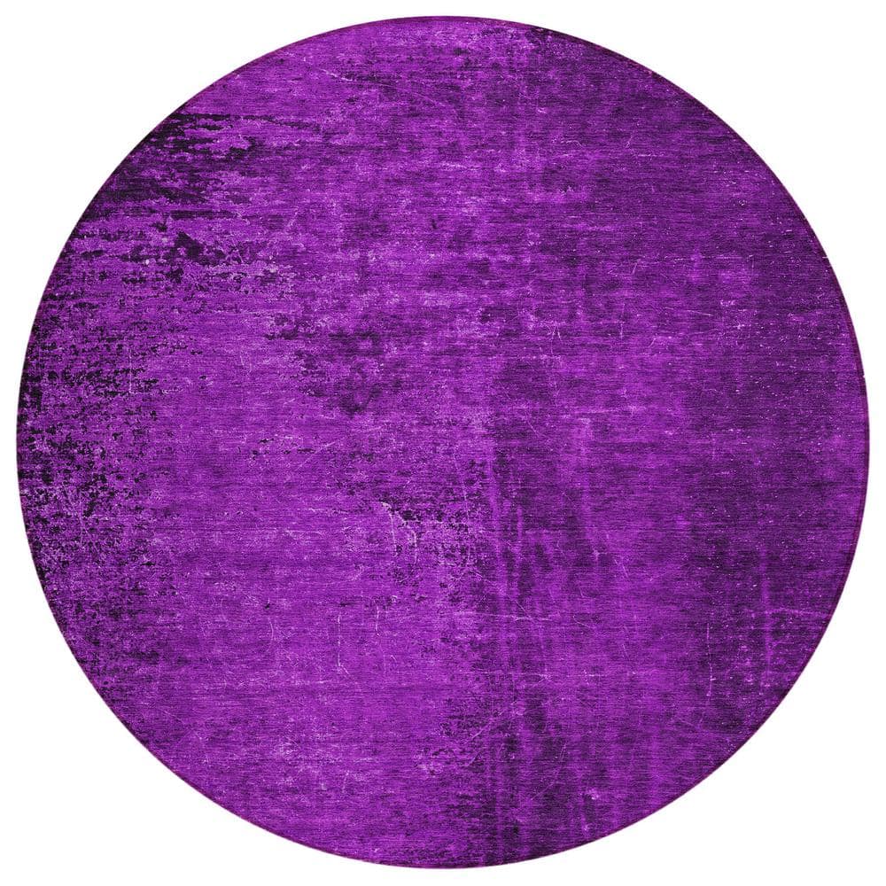 Addison Rugs Chantille ACN554 Purple 8 ft. x 8 ft. Round Machine ...