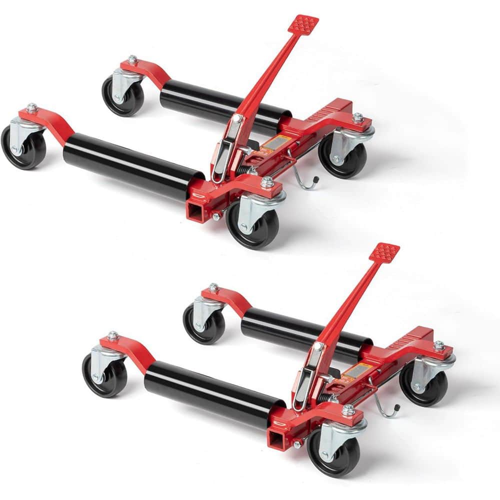 Karl home 1500 lbs. Capacity Mechanical Car Wheel Dolly in Red 2-Pack ...
