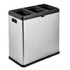 Step N' Sort 16 Gal. 3 Compartment Open Top Trash and Recycling Bin ...