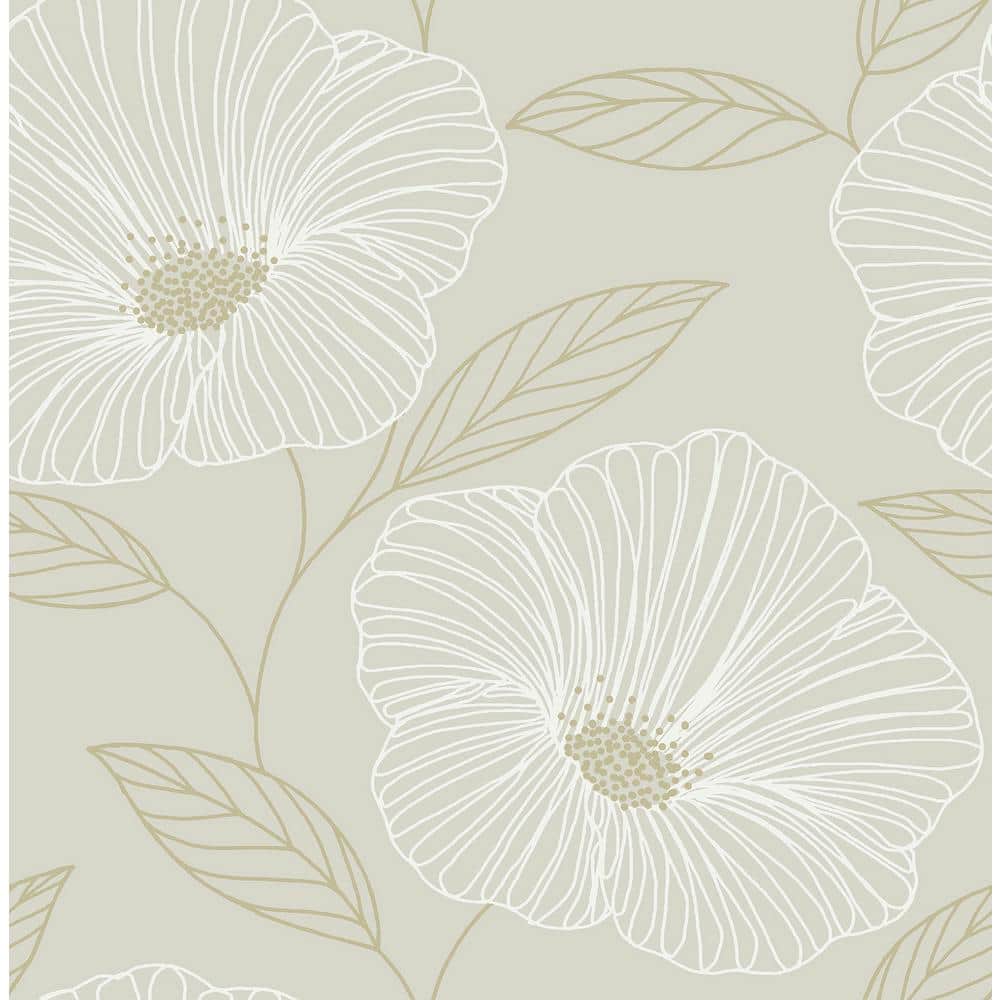 NuWallpaper Dove Floweret Dove Wallpaper Sample NUS3579SAM - The Home Depot