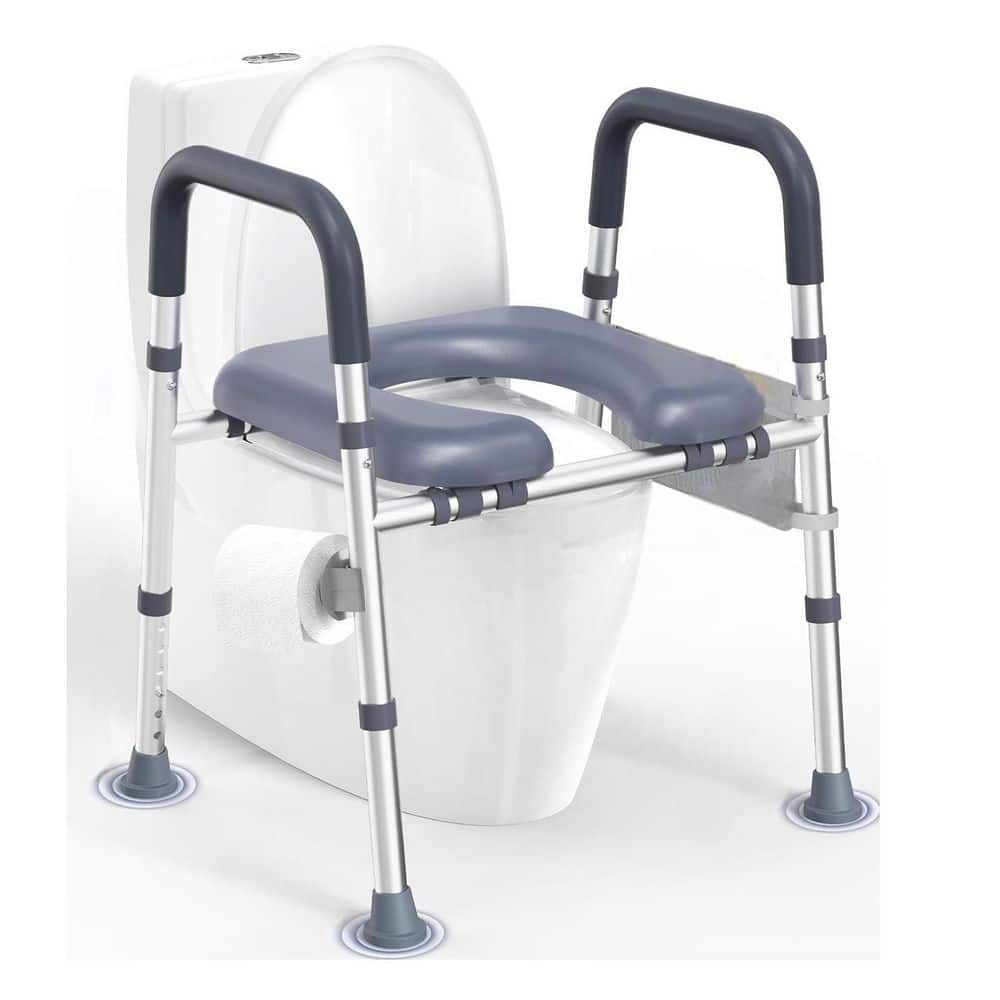 SenQWFa 17 in. x 17.5 in. Adjustable Toilet Seat Risers with Handles ...