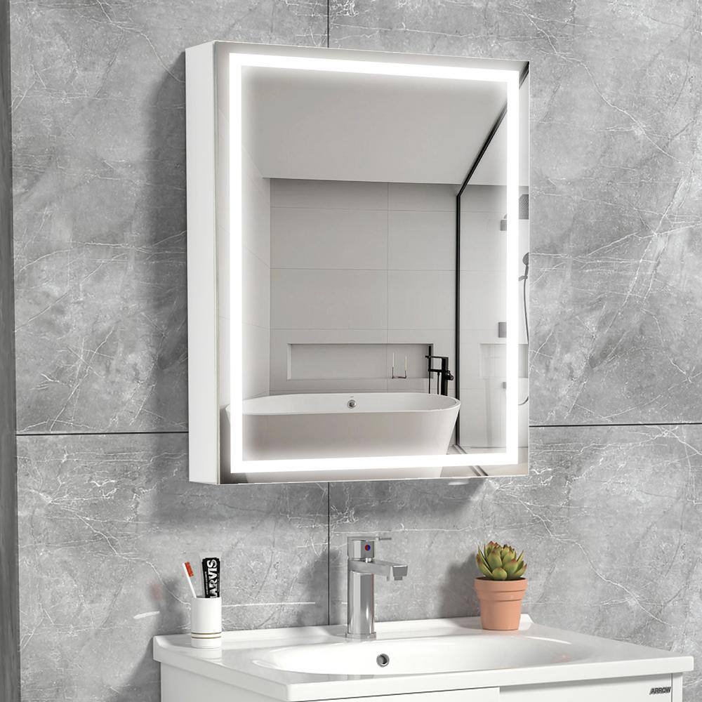 KINWELL 24 in. W x 16 in. H Rectangular LED Lighted Surface Mount ...