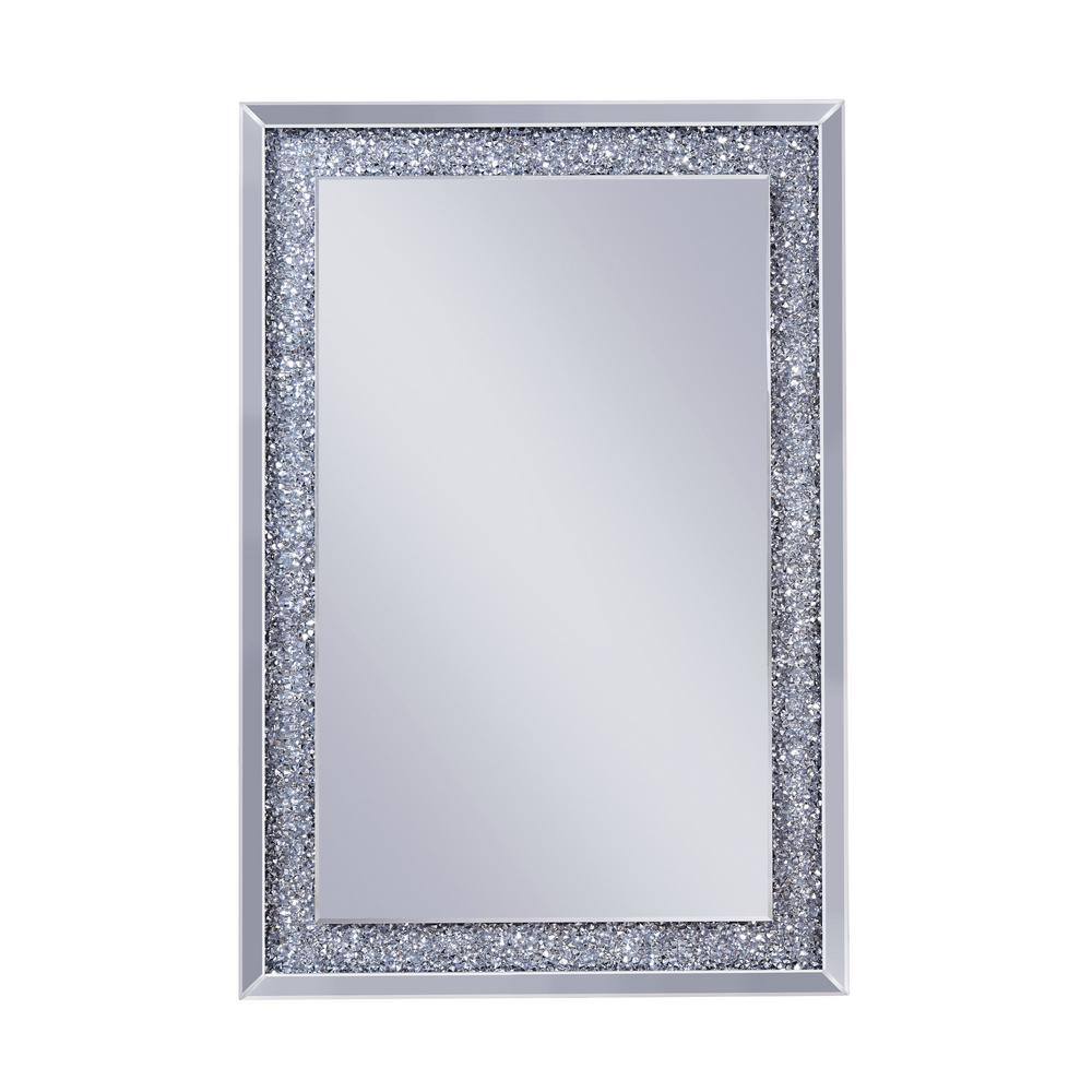 Acme Furniture Noralie Mirrored and Faux Diamonds Wall decor 97573 ...