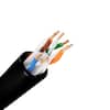 Syston Cable Technology 100 ft. Black 23/4 Solid Copper Cat6e CMP (Plenum) Bulk Data Cable 1259 ...