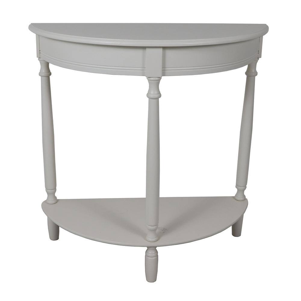 Decor Therapy Simplify White Half Round Accent Table FR11042