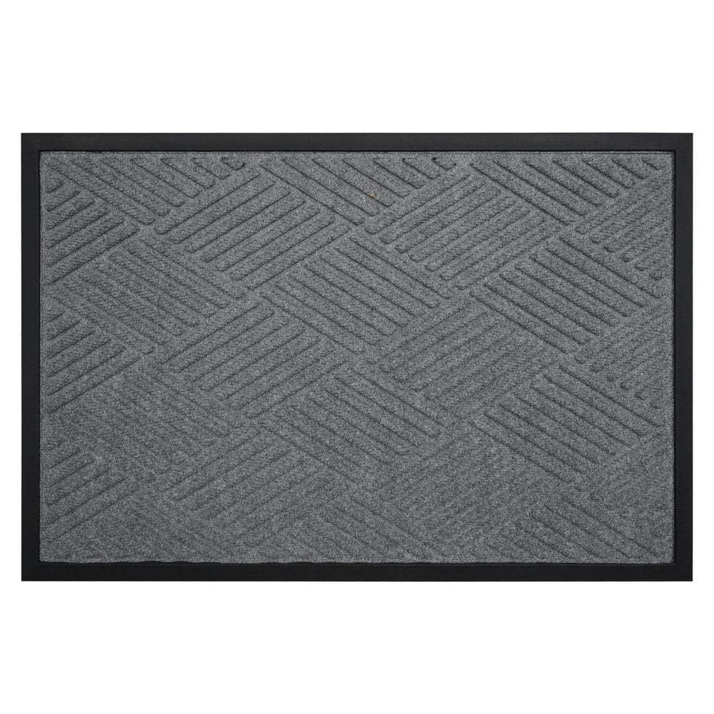 Calloway Mills Graphite Grid Gray 36 in. x 60 in. Indoor/Outdoor ...