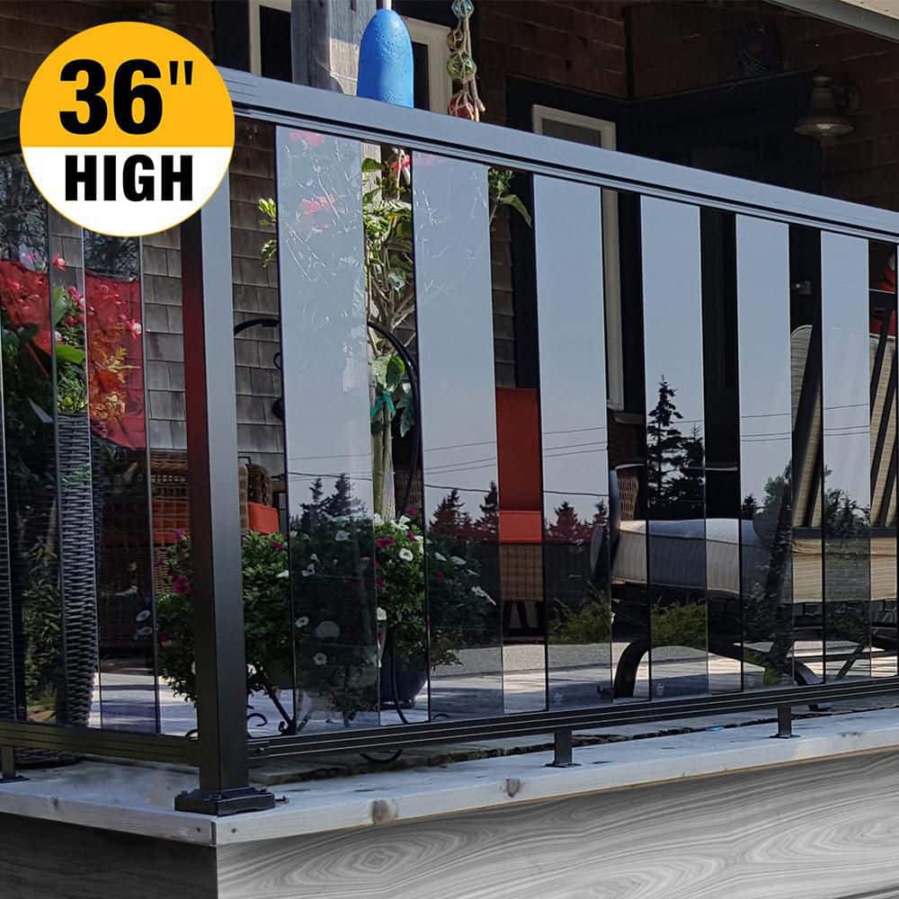 PEAK Aluminum Railing 36 in. H x 6 in. W Aluminum Deck Railing Tinted ...