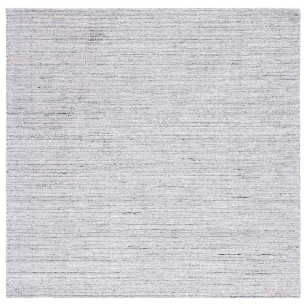 SAFAVIEH Elements 6 ft. x 6 ft. Gray Striped High-Low Square Area Rug ...