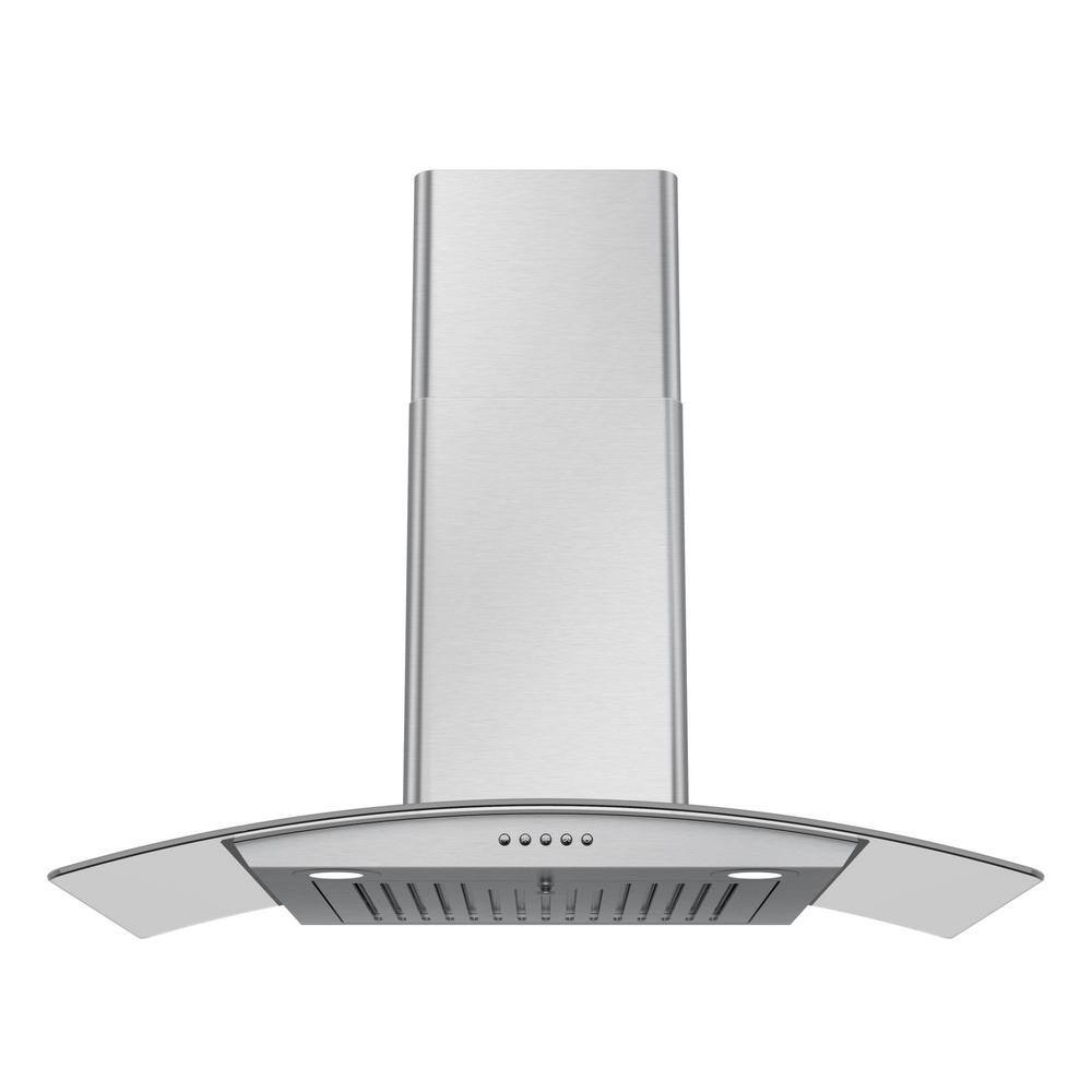 30 in. 250 CFM Ducted Wall Mounted Stainless Steel Range Hood with One ...