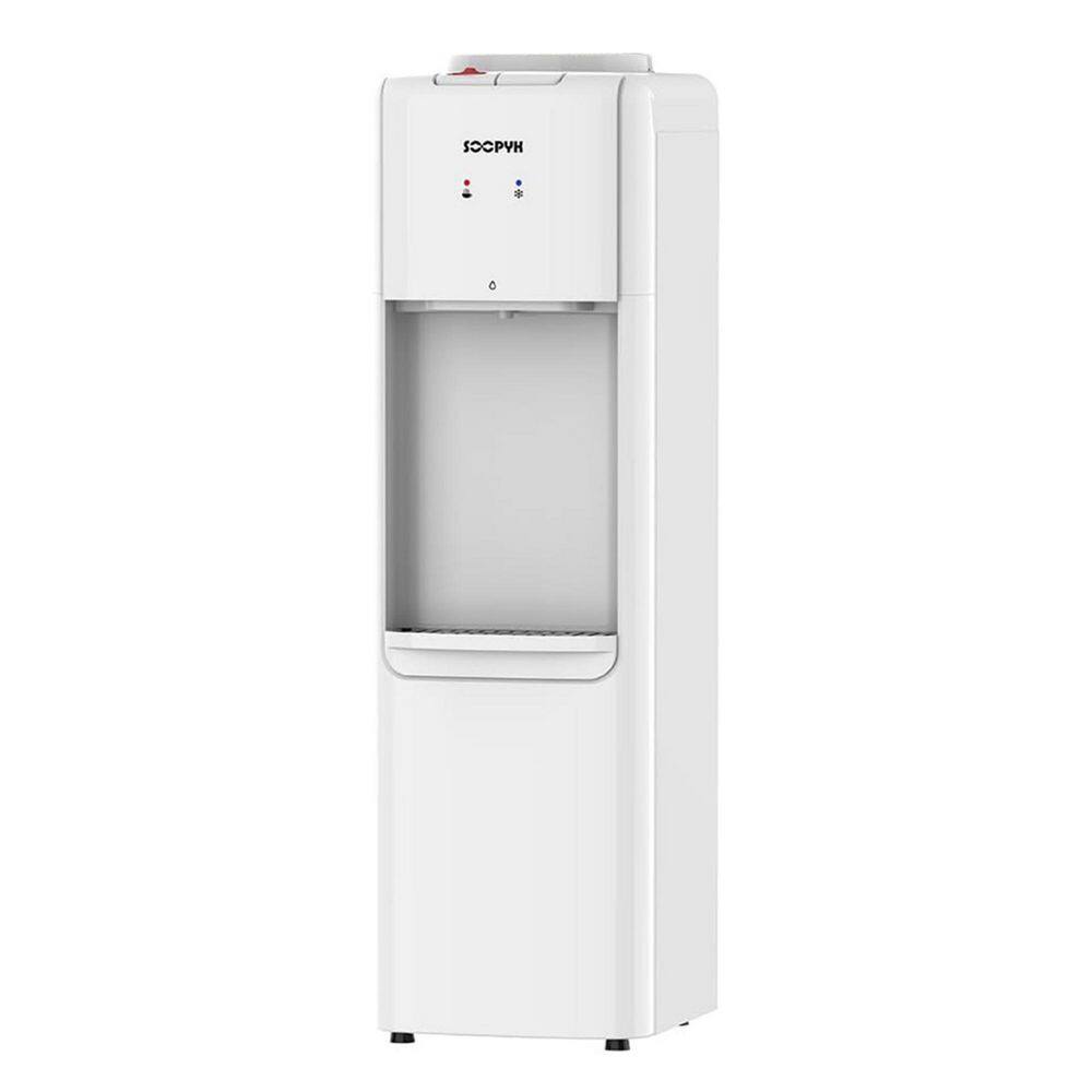 IHOMEadore 5 Gal. Bottle Top Load Hot and Cold Water White Dispenser ...