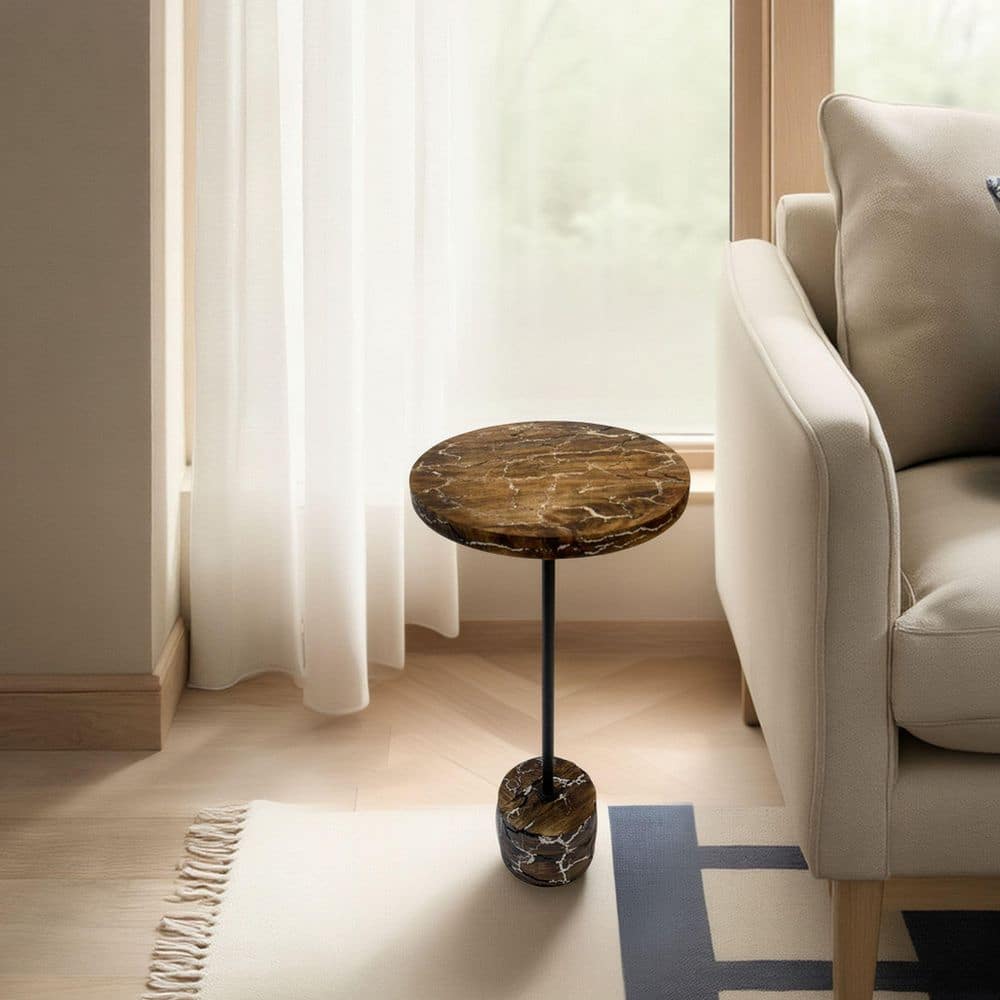 Carolina Chair & Table Electra 12 in. Round Natural Electrified Wood ...