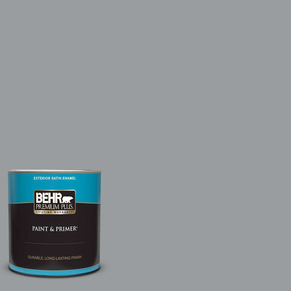 BEHR PREMIUM PLUS 1 qt. #N500-4 Pencil Sketch Satin Enamel Exterior ...