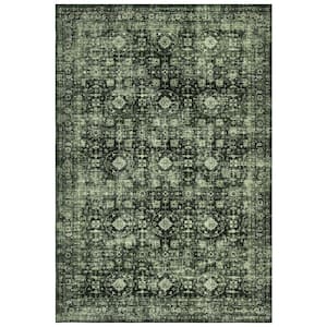 Garvee Traditional Floral Low Pile Non Slip Thin Carpet Foldable Indoor ...