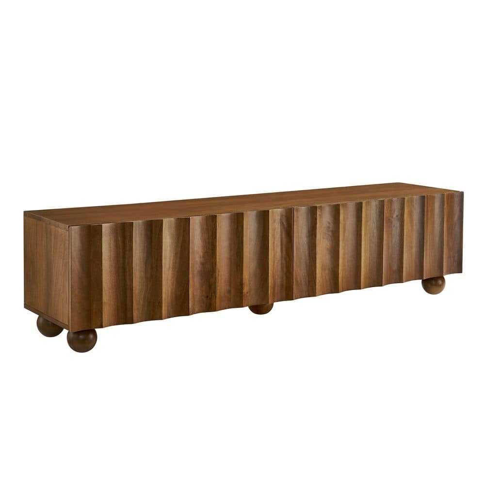 MODWAY Sorren 71 Inch Scalloped TV Stand in Walnut EEI-7184-WAL - The ...