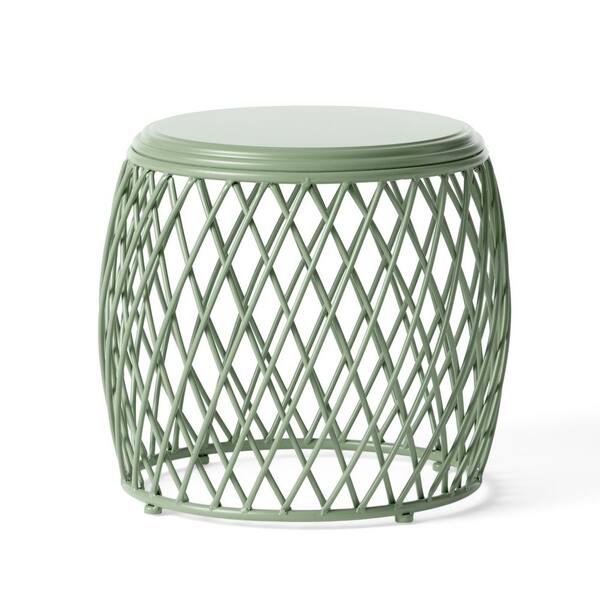 TIRAMISUBEST Green Round Iron Outdoor Side Table JMXS000479 - The Home ...