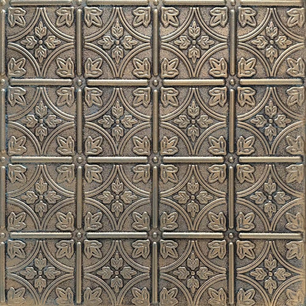 A La Maison Ceilings Emmas Flowers Aged Copper 1.6 ft. x 1.6 ft ...