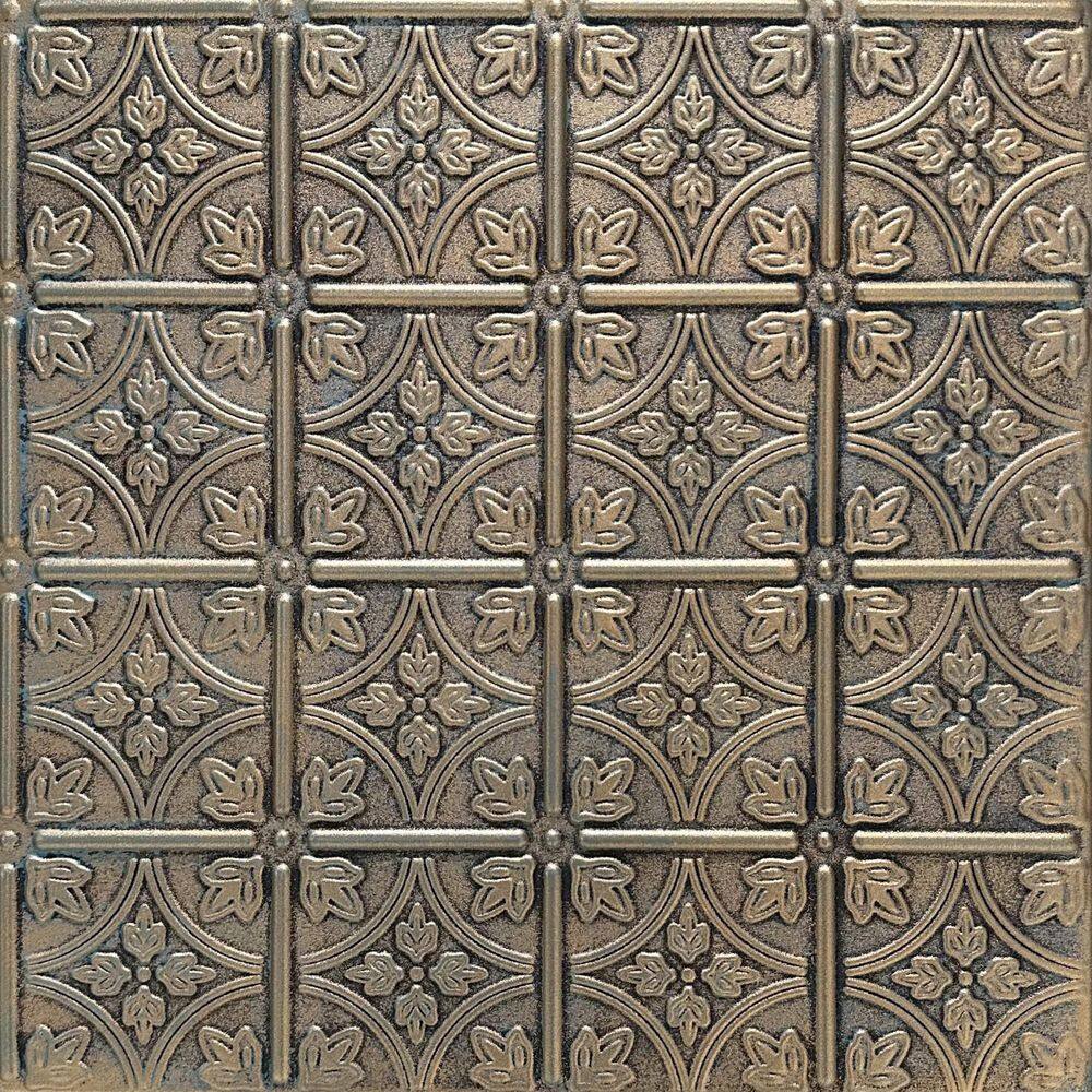 A La Maison Ceilings Emmas Flowers Aged Copper 1.6 ft. x 1.6 ft ...