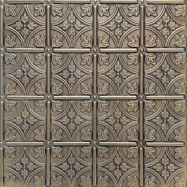 A La Maison Ceilings Emmas Flowers Aged Copper 1.6 ft. x 1.6 ft ...