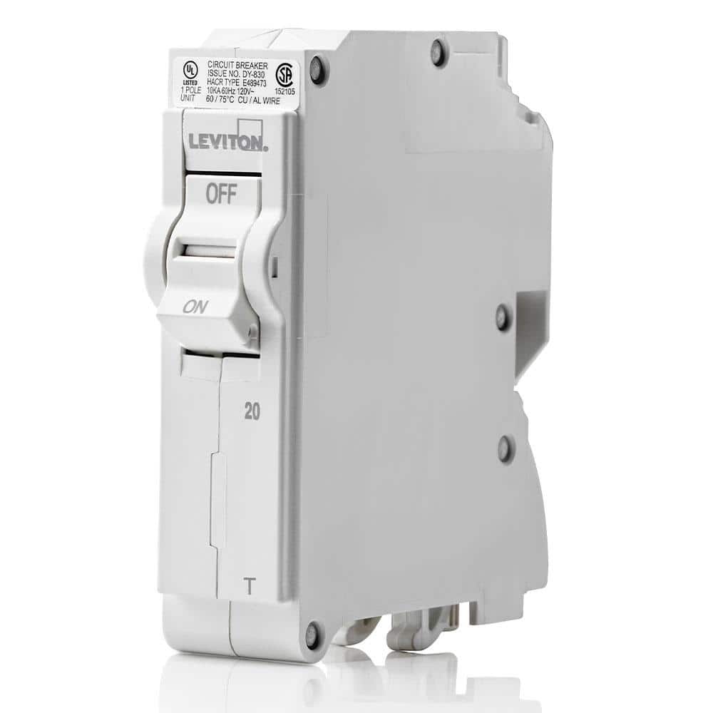 Leviton Branch Circuit Breaker, Standard 1-Pole 20 Amp, 120-Volt ...