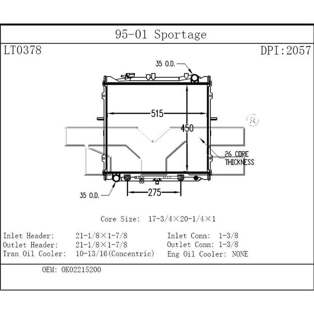 TYC Radiator 2057 - The Home Depot