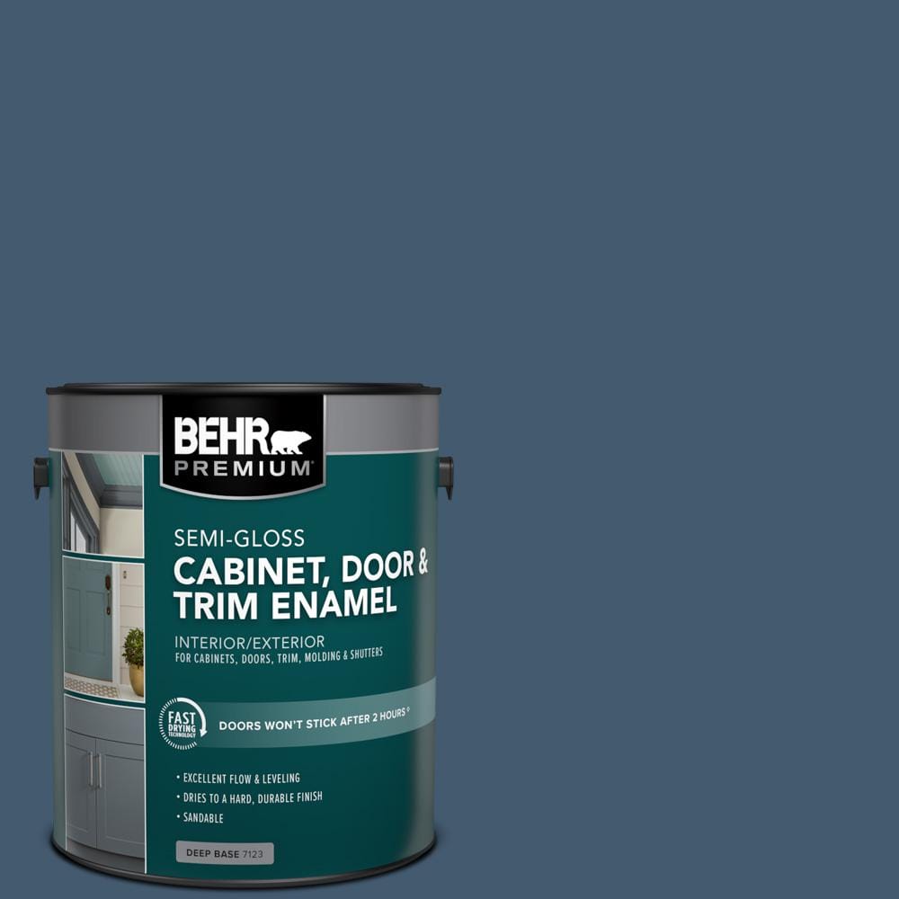 BEHR PREMIUM 1 gal. #S500-7 Infinite Deep Sea Semi-Gloss Enamel ...