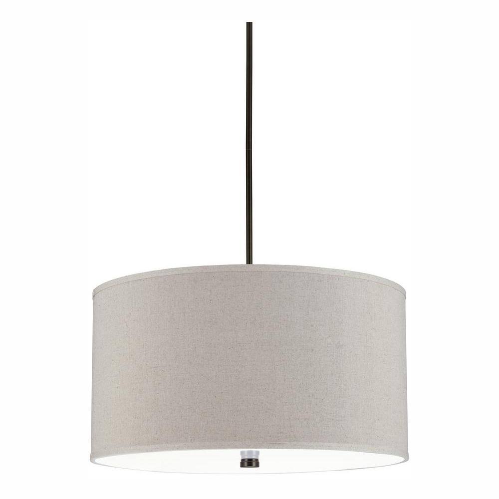 Generation Lighting Dayna LED 4-Light Burnt Sienna Shade Pendant with ...