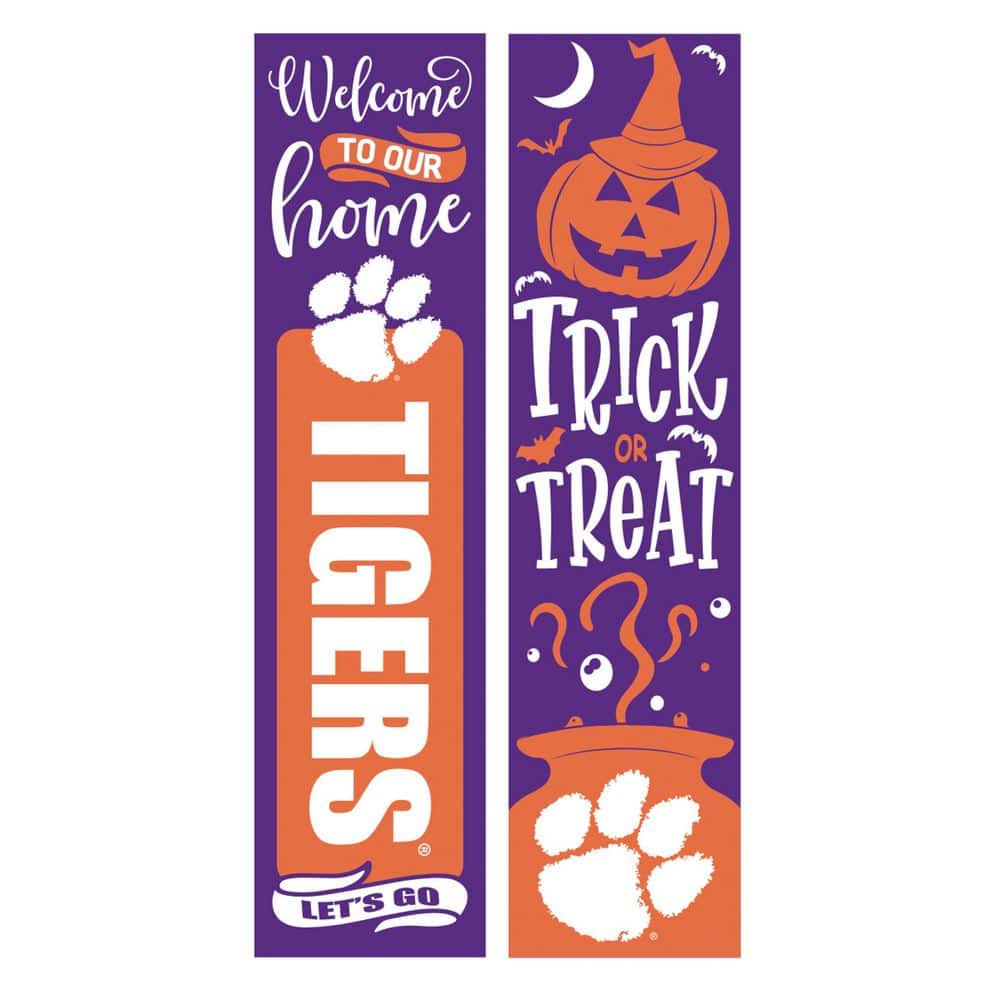 Evergreen 47 in. Double Sided Leaner Halloween Prop Porch Sign, Clemson ...