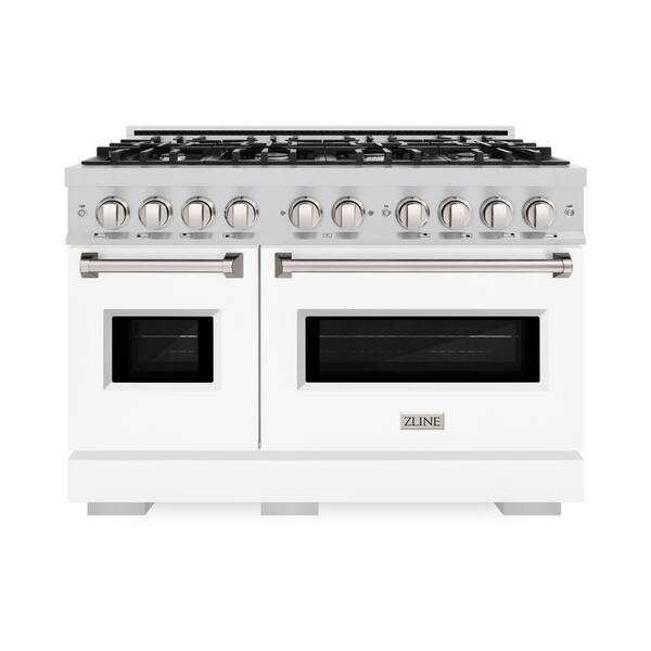 ZLINE Kitchen and Bath Select 48 in. 8-Burner Dual Fuel Range with ...