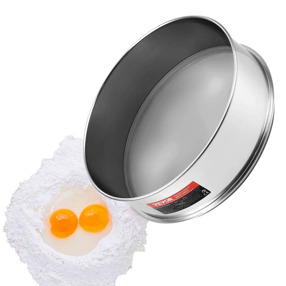 VEVOR Flour Sieve Fine Mesh, 40 Mesh Flour Sifter, 304 Stainless Steel ...