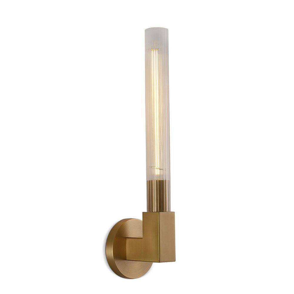 18 in. 1 light Brass Wall Scope, Glass Tube Vanity Light, Modern wall ...