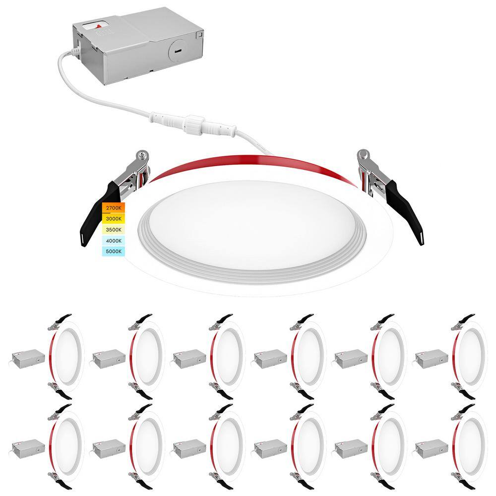 LUXRITE 6 in. Integrated LED Recessed Light Fire Rated 5CCT, 2-Hour ...