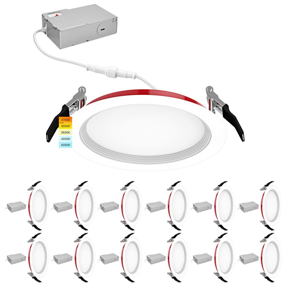 LUXRITE 6 in. Integrated LED Recessed Light Fire Rated 5CCT, 2-Hour ...