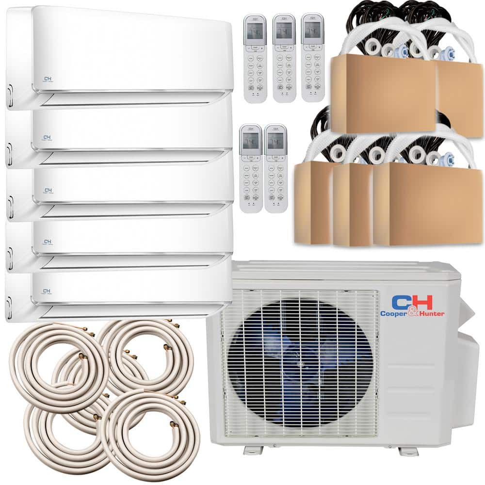 Ramsond Sophia 48000 BTU 4 Ton 21.5 SEER 5 Zones Wall Mount Multi-Zone ...