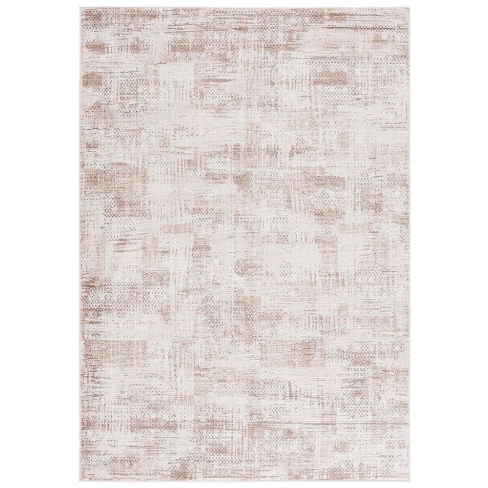 SAFAVIEH Whisper 9 ft. x 12 ft. Beige/Light Beige Distressed Abstract ...