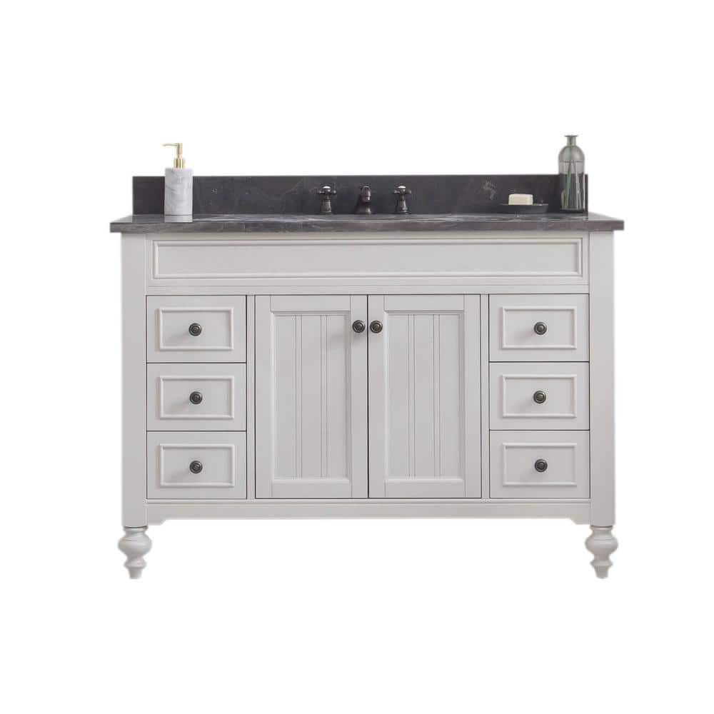 Water Creation Potenza 48 in. W Bath Vanity in Earl Grey with Blue ...