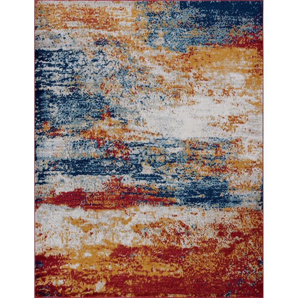 Tayse Rugs Diamond Abstract Multi-Color 3 ft. x 5 ft. Indoor Area Rug ...