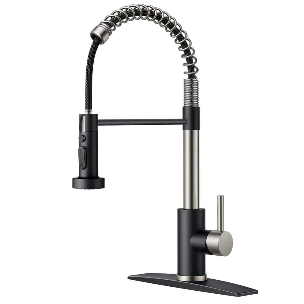FORIOUS Single-Spring Handle Kitchen Faucet with Pull Down Function ...