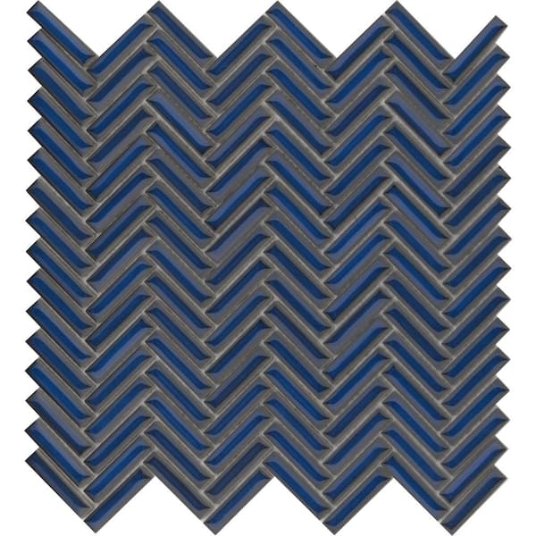 EMSER TILE Regala Token 11 in. x 11 in. Glossy Porcelain Mosaic Wall ...