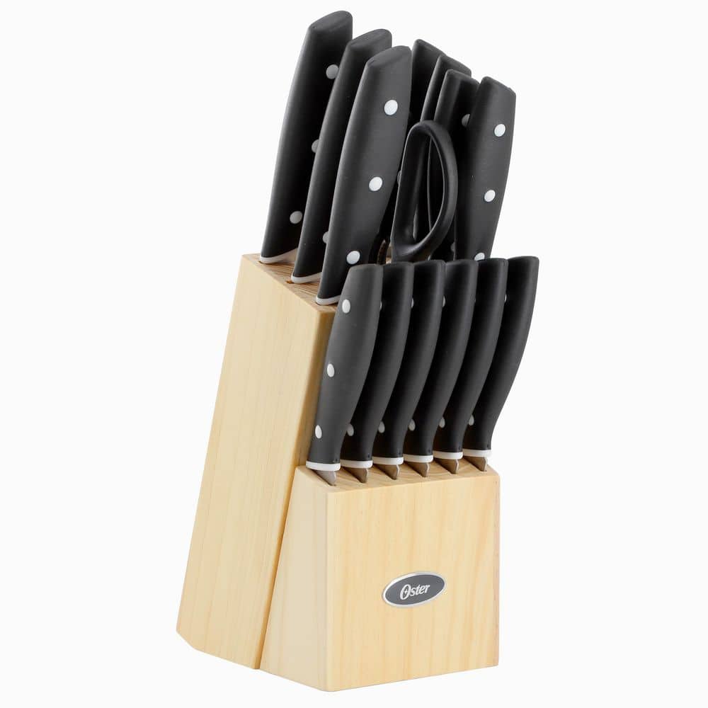 Oster Collister 15-Piece Stainless Steel Knife Set in Black 985122905M ...